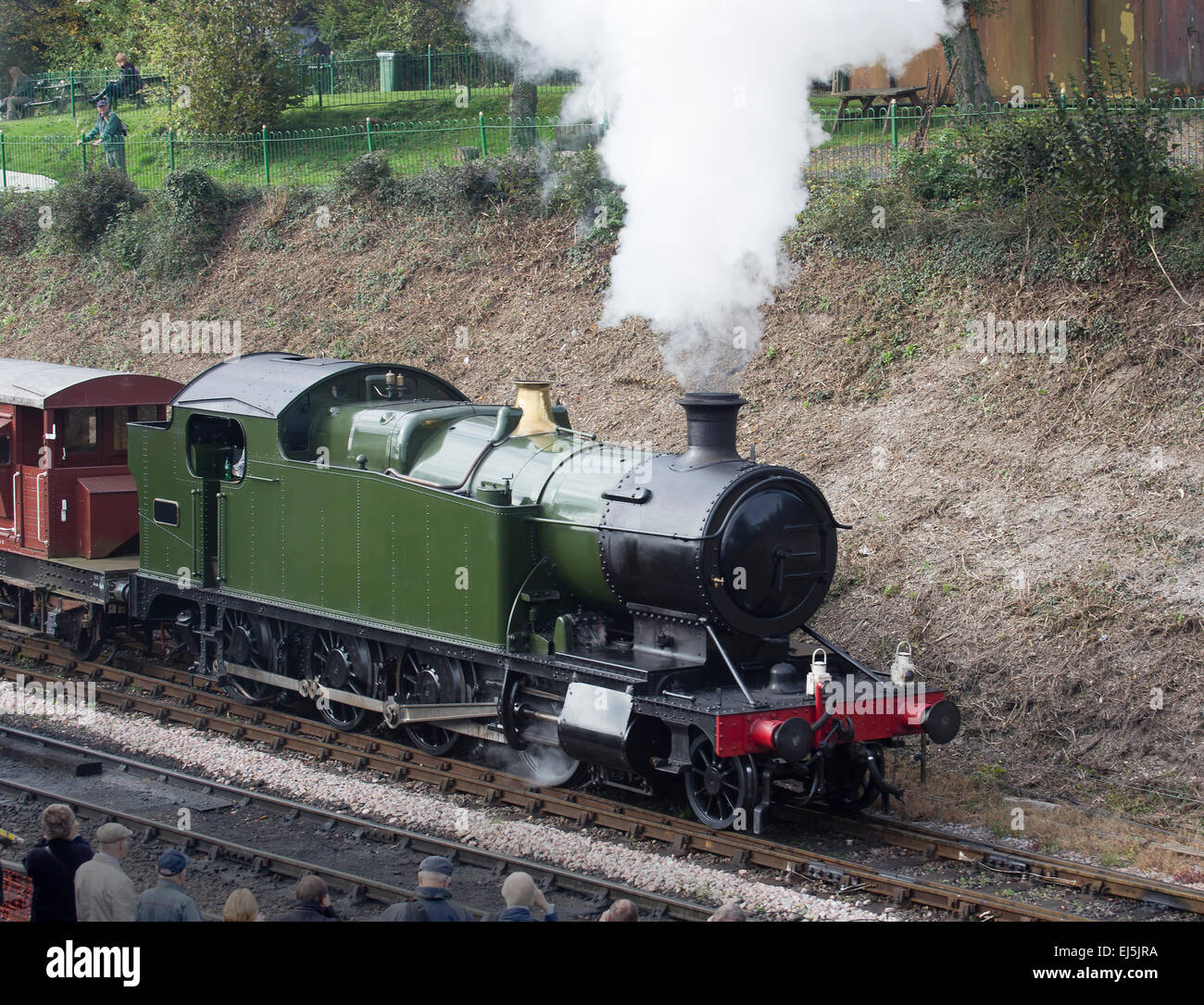 Steam locomotive pulling a freight train, Hampshire, England, UK Stock ...