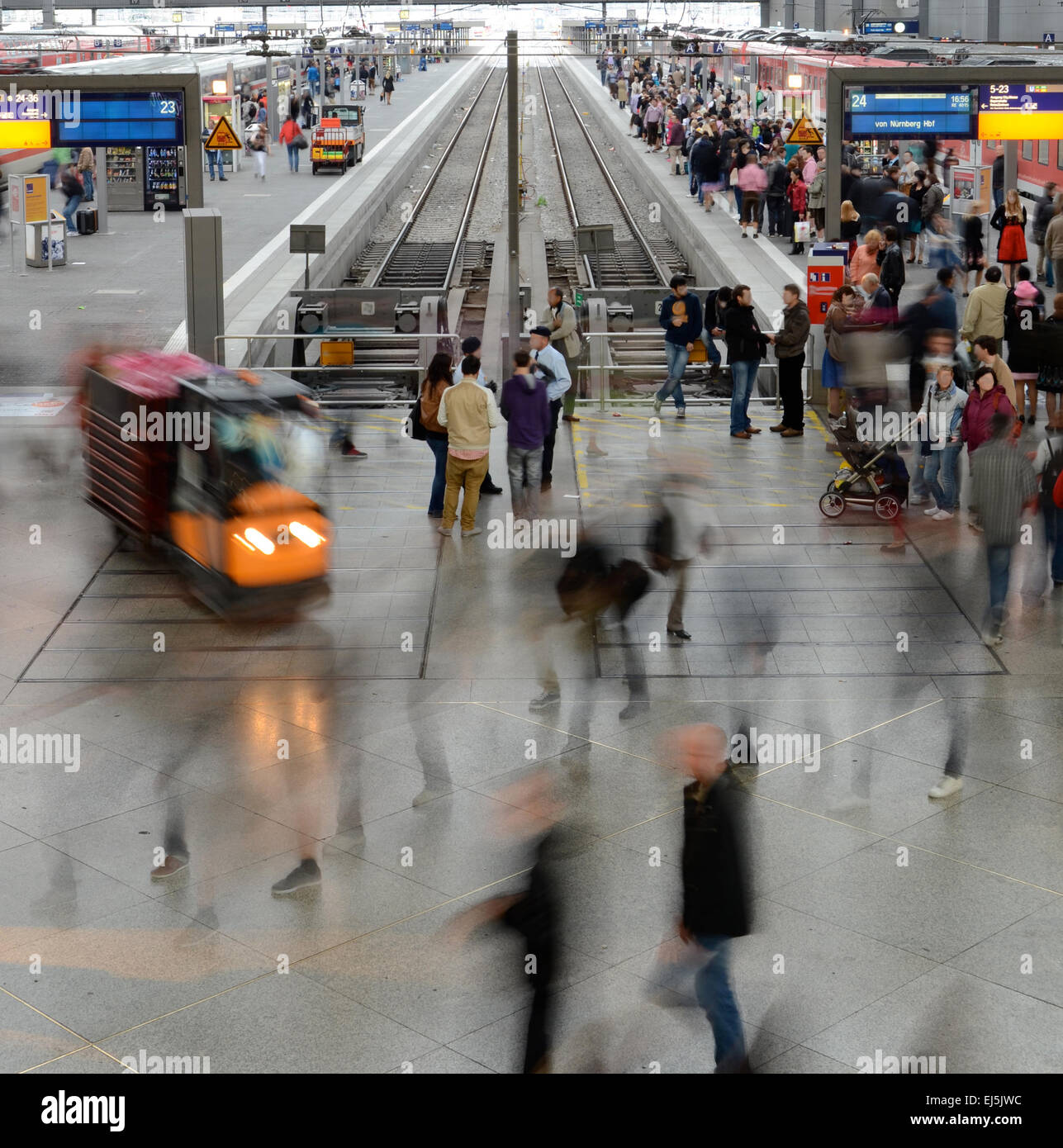 People With Motion Blur In A Busy Central Station Stock Photo - Alamy