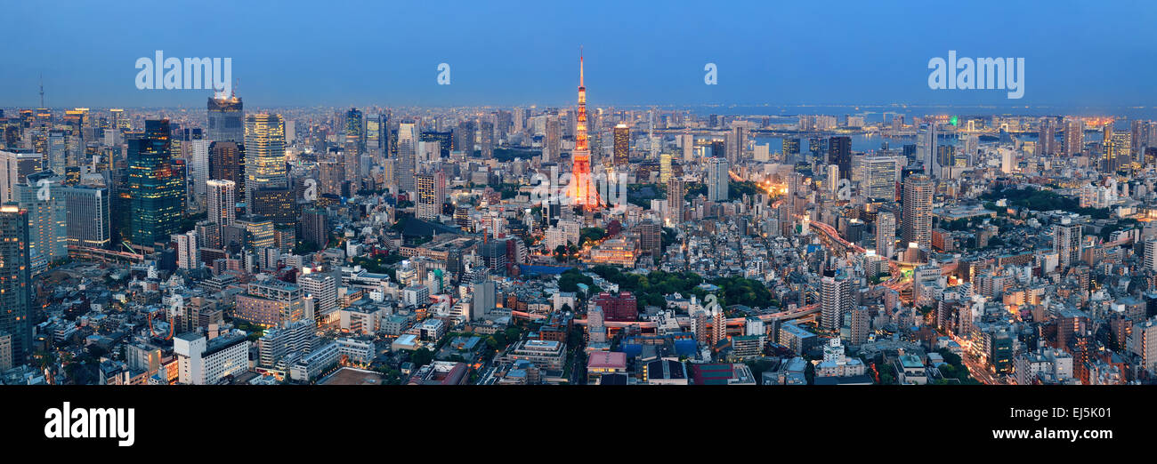 Tokyo skyline night panorama hi-res stock photography and images - Alamy