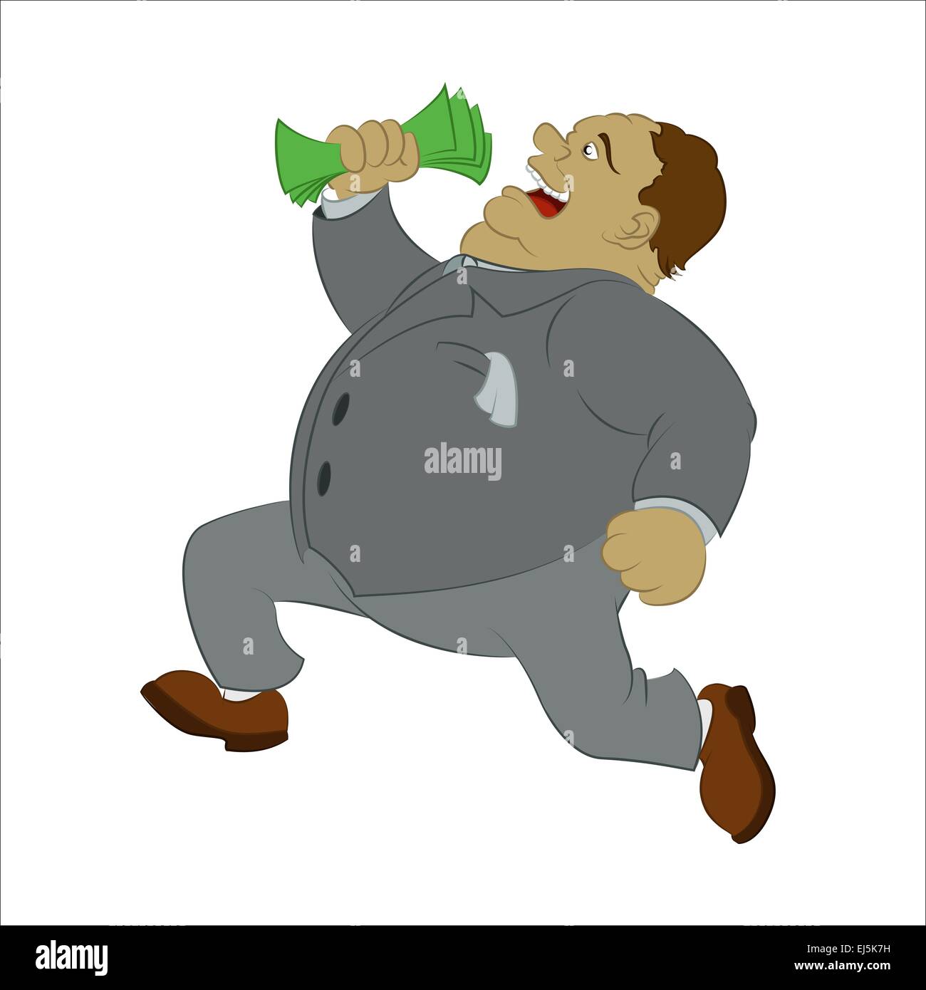 Vector image of big fan man with money Stock Photo - Alamy