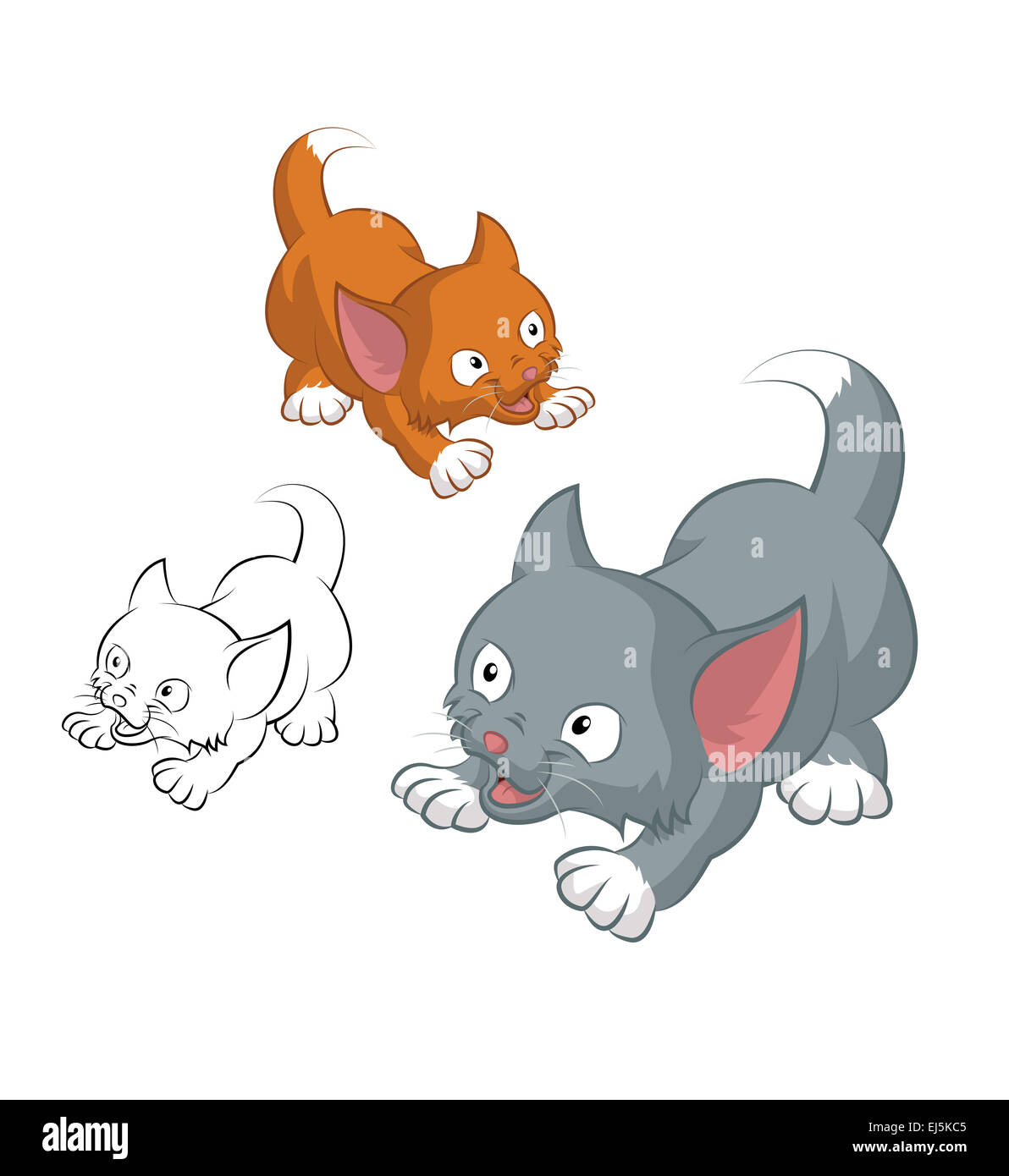 Vector set cute cat Cut Out Stock Images & Pictures - Alamy