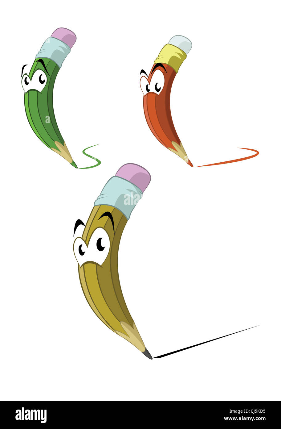Vectorcolllection of image of funny cartoon pencil Stock Photo - Alamy