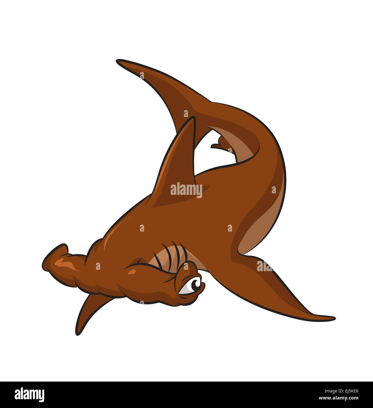 Vector image of broun cartoon hummer shark Stock Photo - Alamy