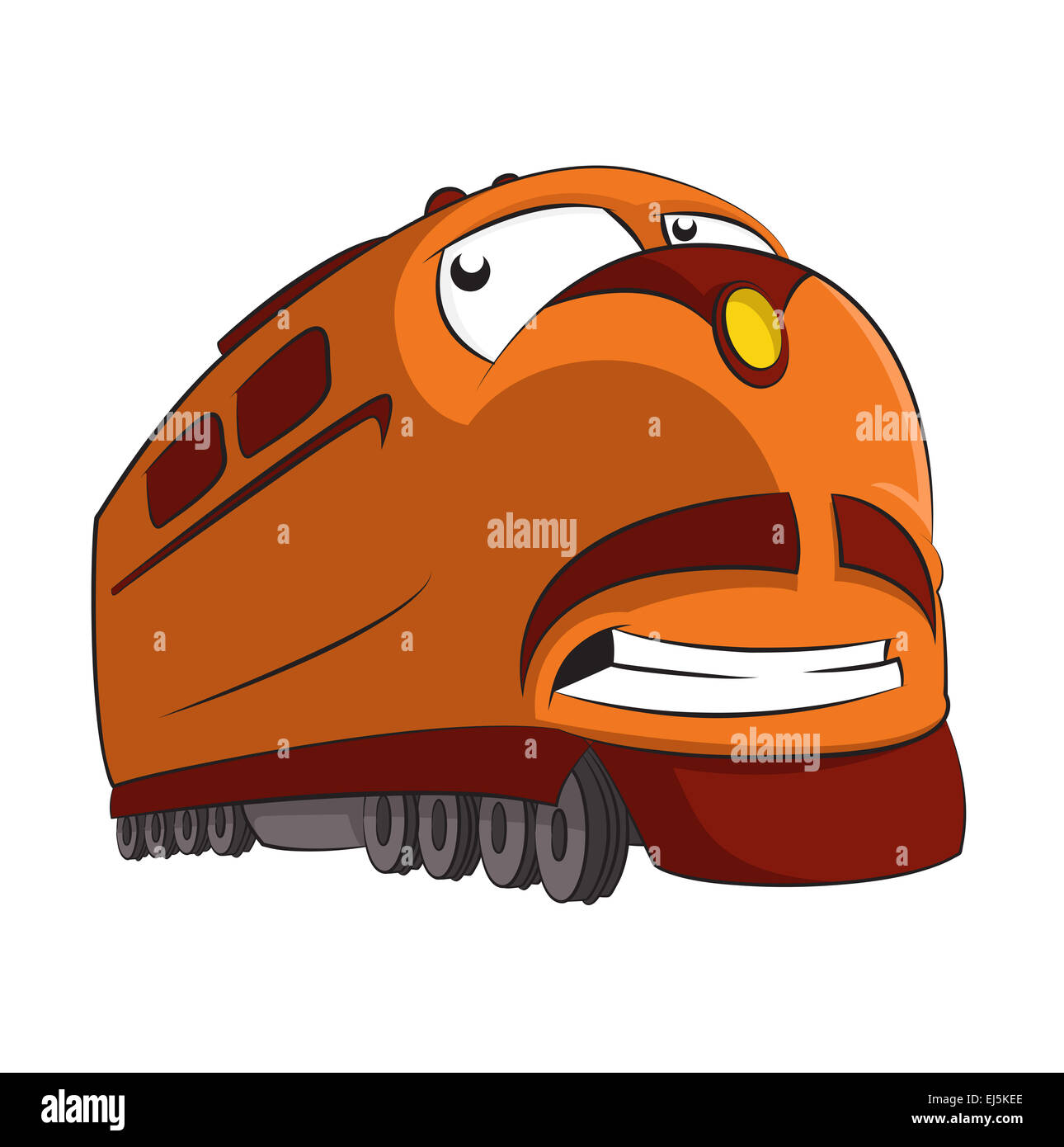 Vector image of funny cartoon smiling train Stock Photo - Alamy
