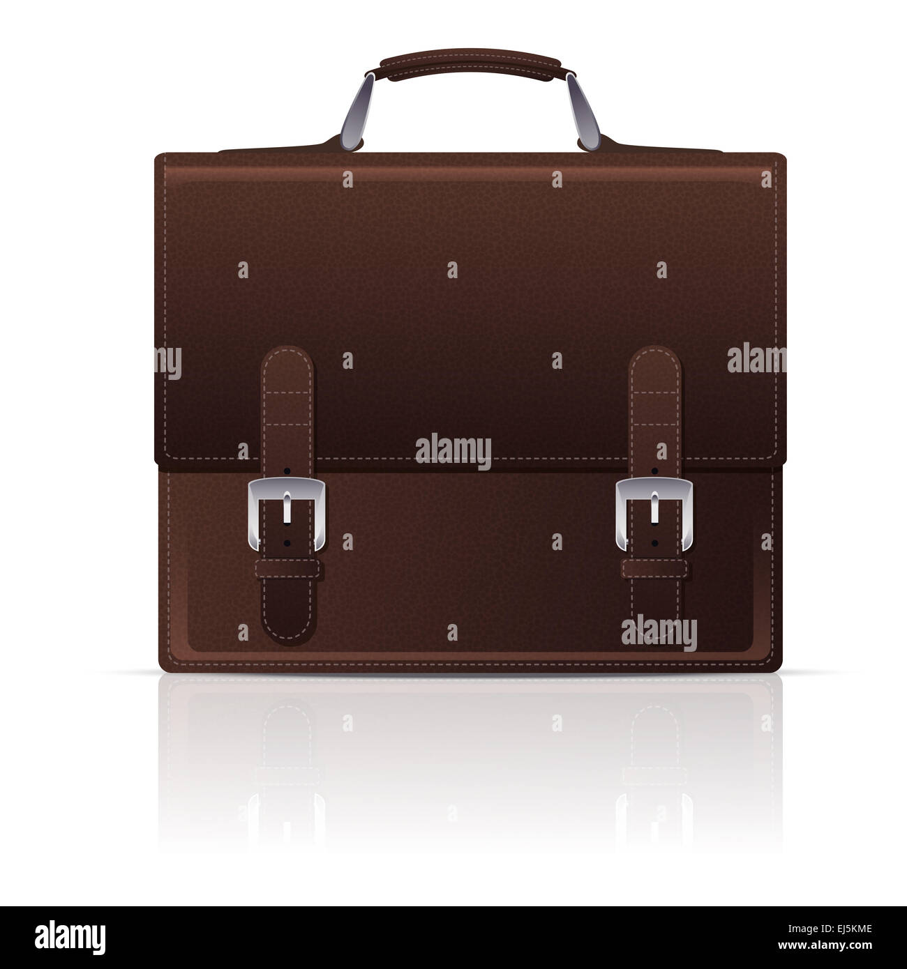 Vector image of brown rectangle leather briefcase Stock Photo - Alamy