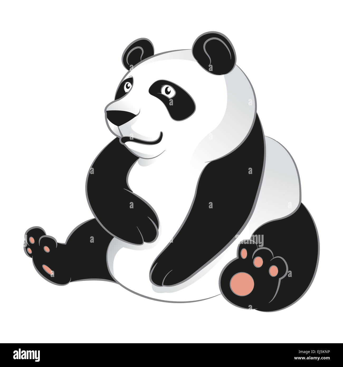 Vector image of an cartoon smiling Panda Stock Photo - Alamy