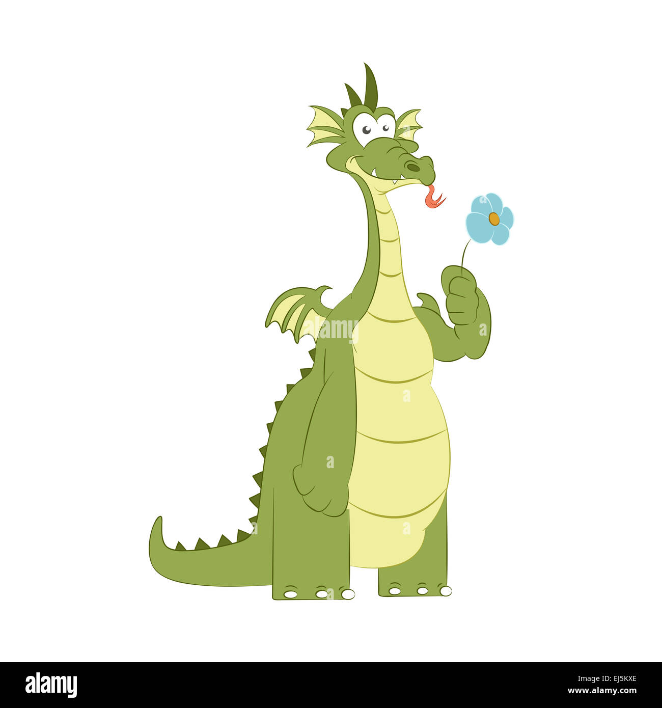 Vector image of good dragon with flower Stock Photo - Alamy