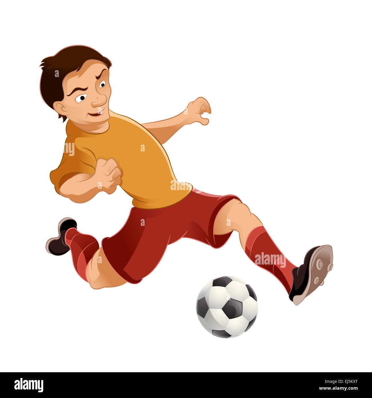 Vector image of a cartoon soccer player Stock Photo - Alamy