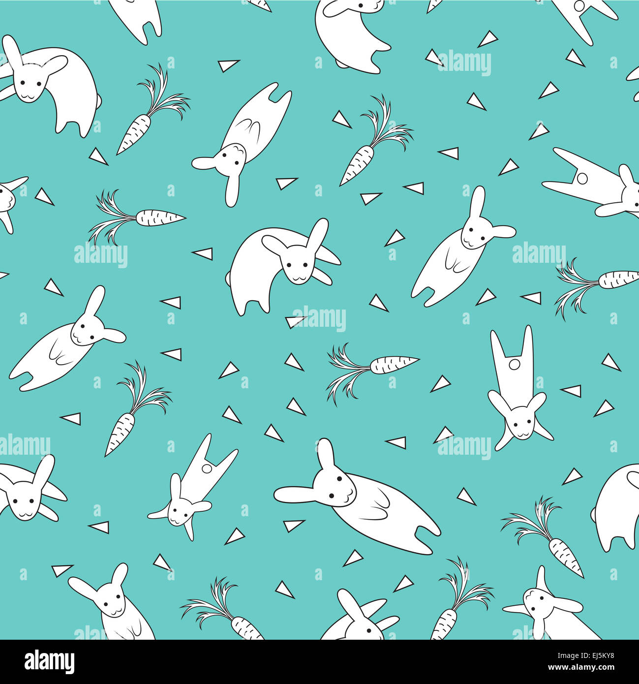 Vector image of a Rabbit seamless pattern Stock Photo - Alamy
