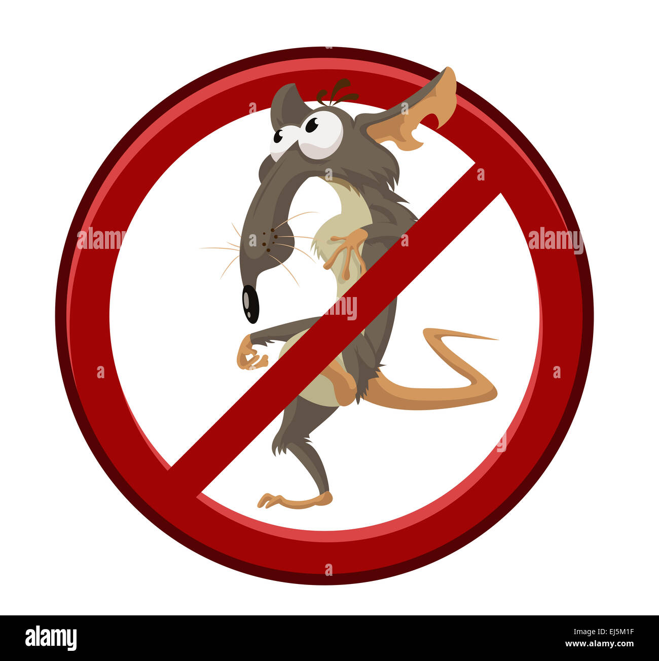 Vector image of sign with cartoon funny rat Stock Photo - Alamy