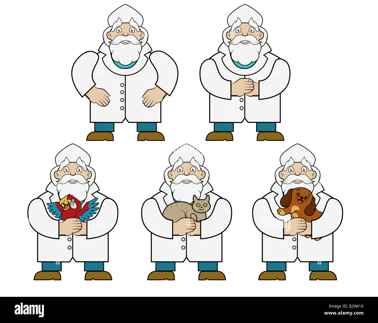 Vector image of Collection of cartoon veterinars Stock Photo - Alamy