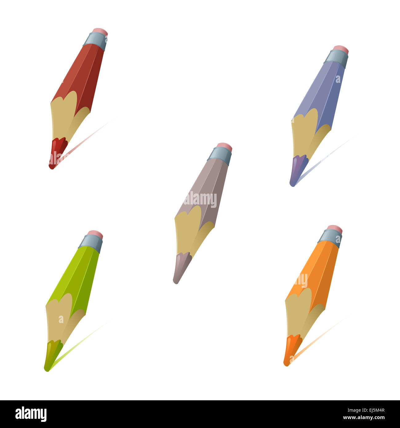 Vector image of collection of pencil icons Stock Photo - Alamy