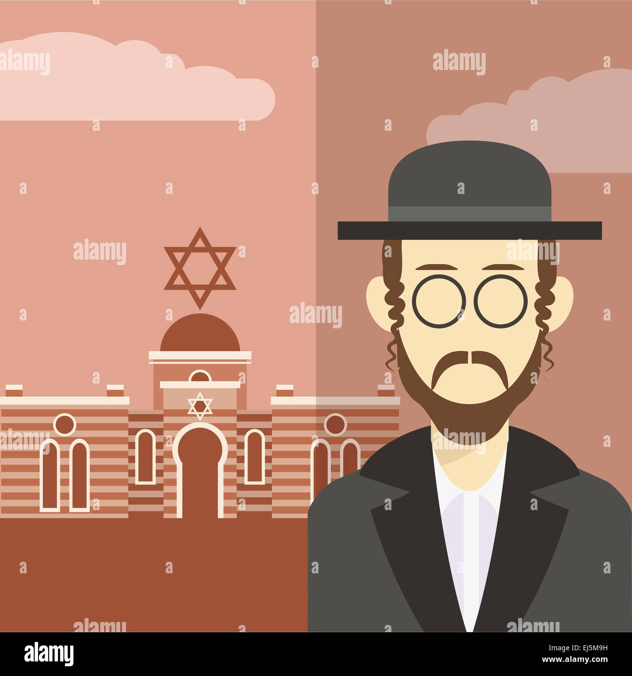 Vector cartoon of a icon with an jew Stock Photo - Alamy