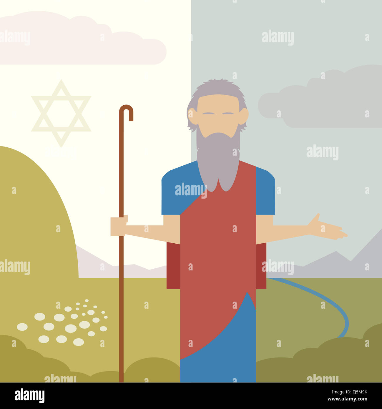 Vector image of an icon of Moses Stock Photo - Alamy