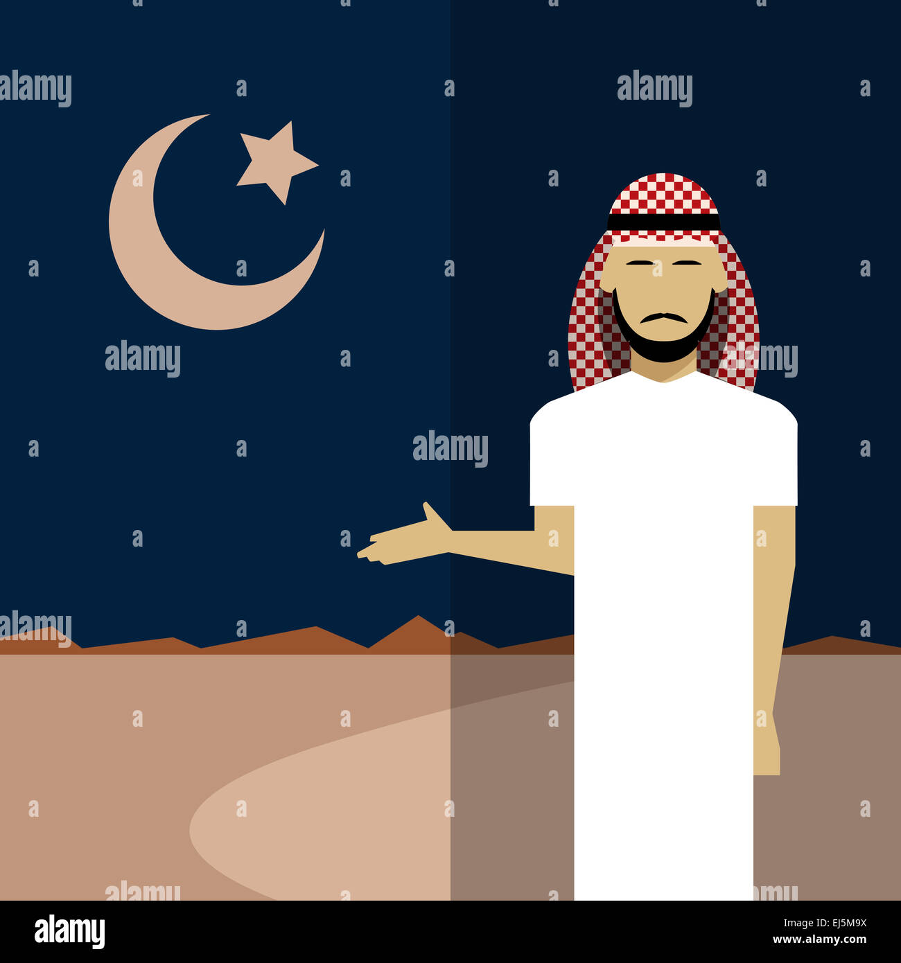 Vector image of an icon with Islam simbols Stock Photo - Alamy