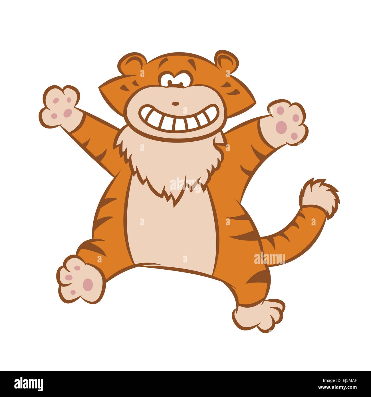 Vector image of funny happy cartoon chirful toy tiger Stock Photo - Alamy