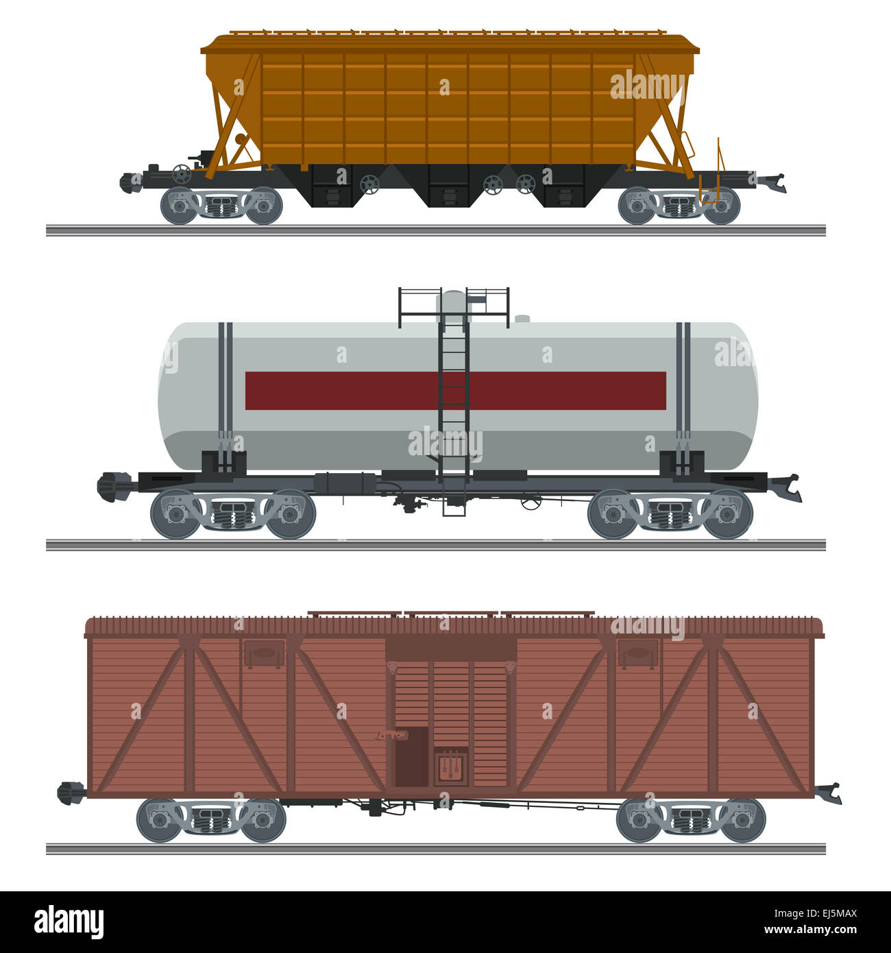 vector image of collection of diffirent waggons Stock Photo - Alamy