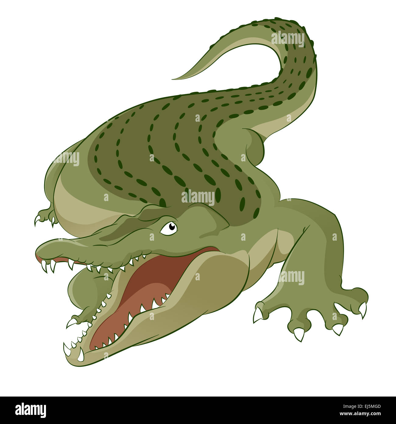 Vector image of cartoon hungry big crocodile Stock Photo - Alamy