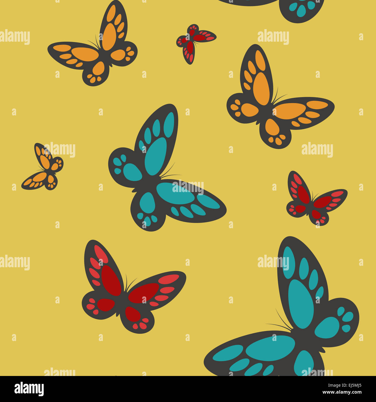 Vector image of seamless pattern with butterflies Stock Photo - Alamy