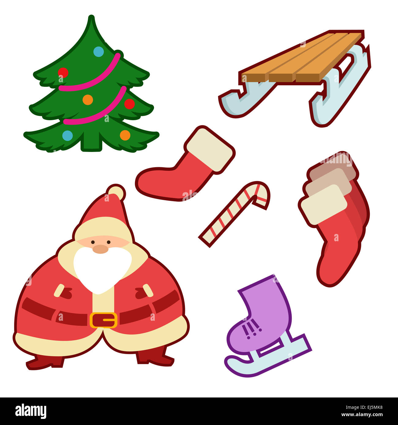 Vector image of a collection of Winter icons Stock Photo - Alamy