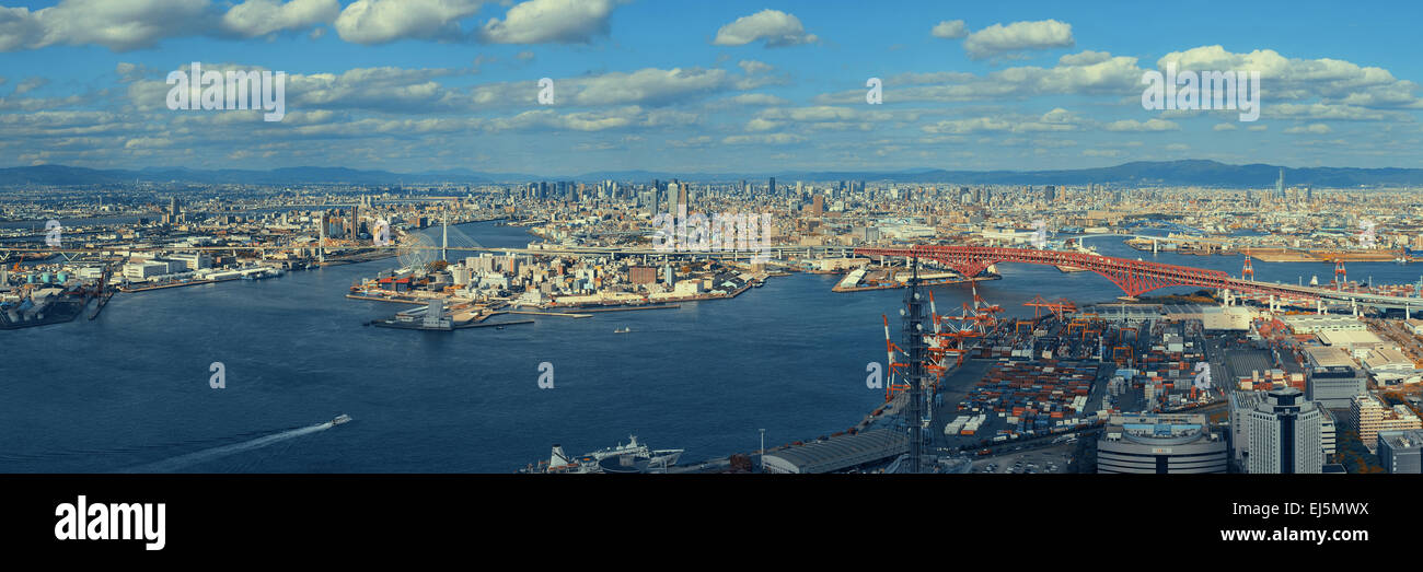 OSAKA, JAPAN - MAY 11: Sea port rooftop view on May 11, 2013 in Osaka ...