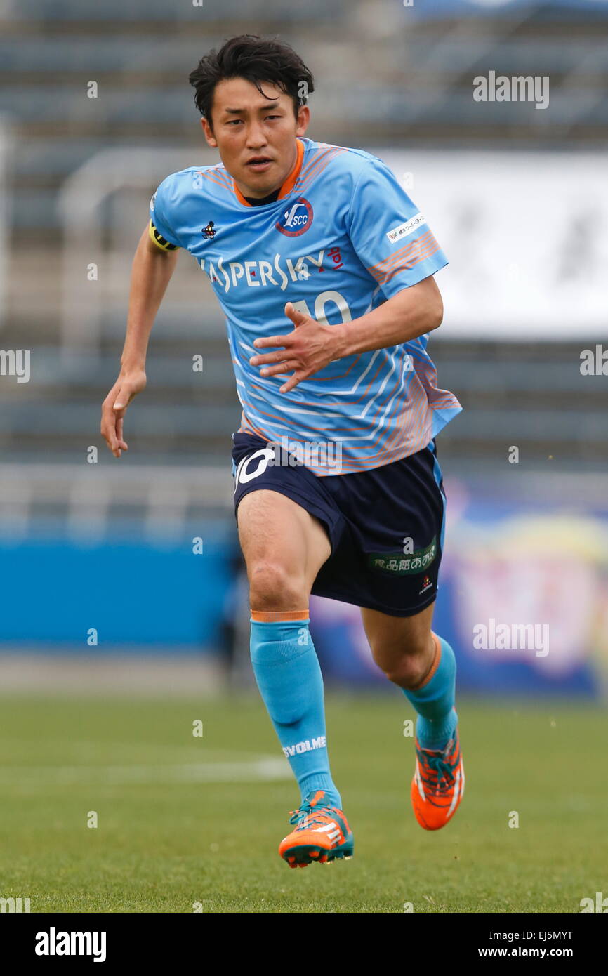 NHK Spring Mitsuzawa Football Stadium, Kanagawa, Japan. 21st Mar, 2015. Akio Yoshida (Y.S.C.C ...