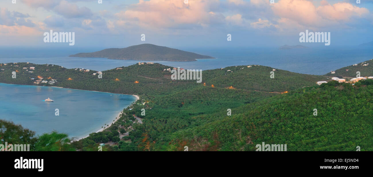 Virgin Islands St Thomas sunset with colors Stock Photo - Alamy