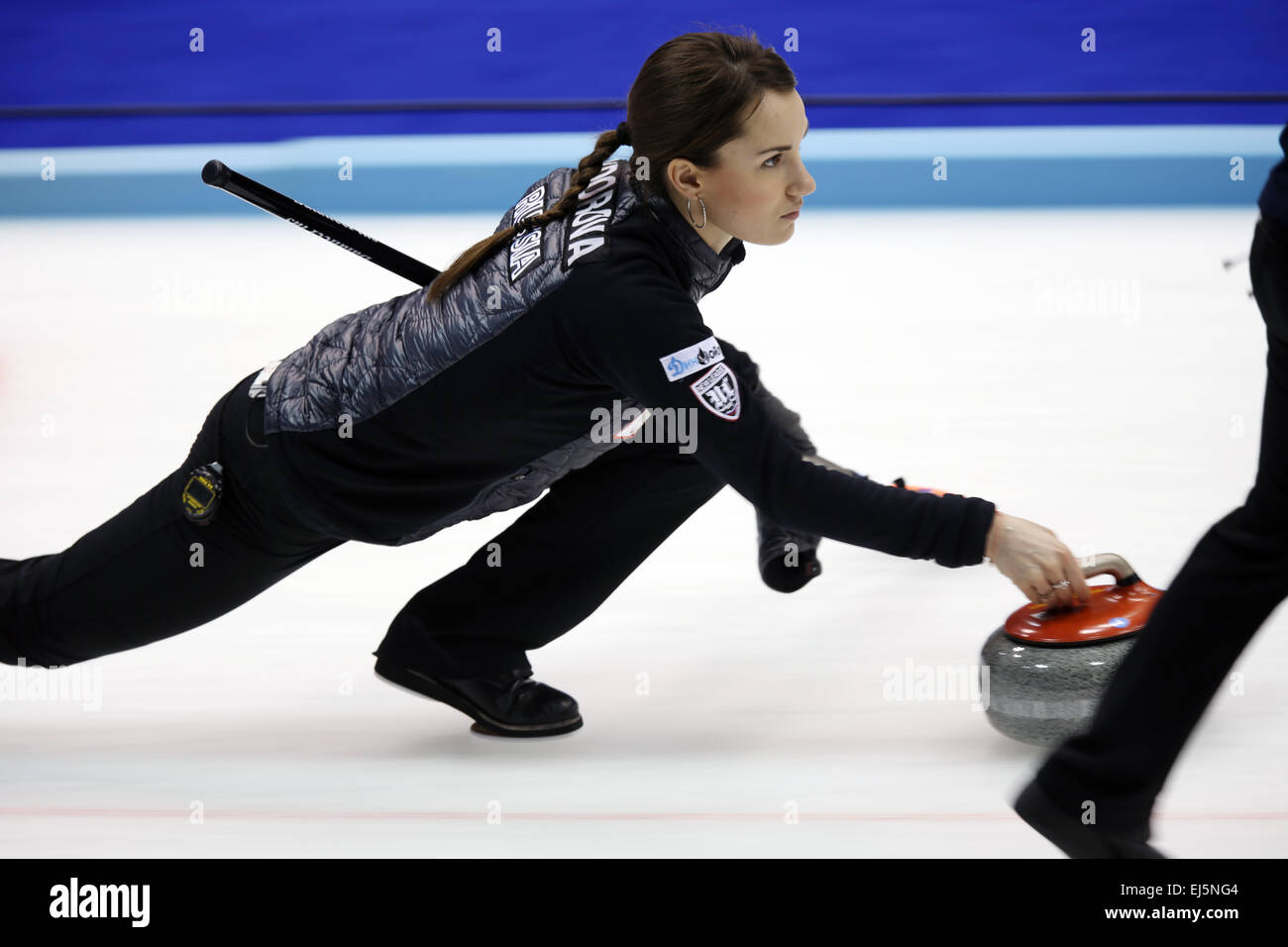 Sapporo, Hokkaido, Japan. 17th Mar, 2015. Sidorova Anna (RUS) Curling ...