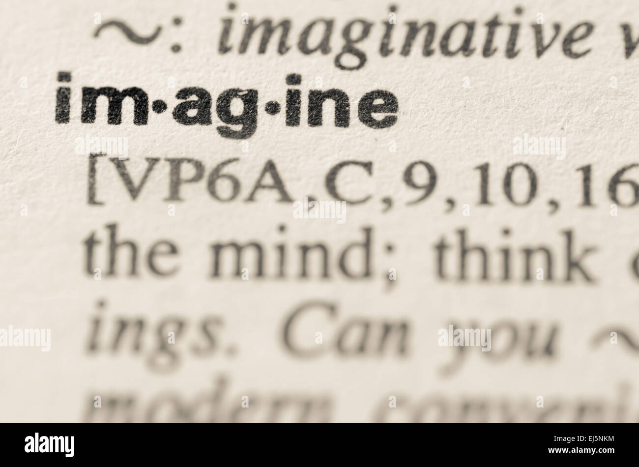 Imagine text hi-res stock photography and images - Alamy