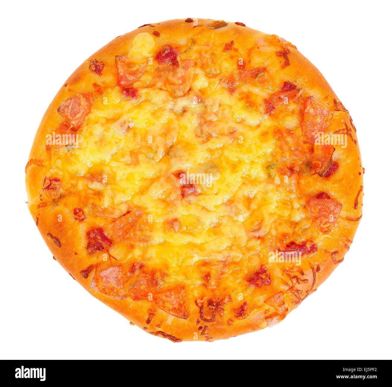 Small homemade pizza isolated on the white background Stock Photo - Alamy