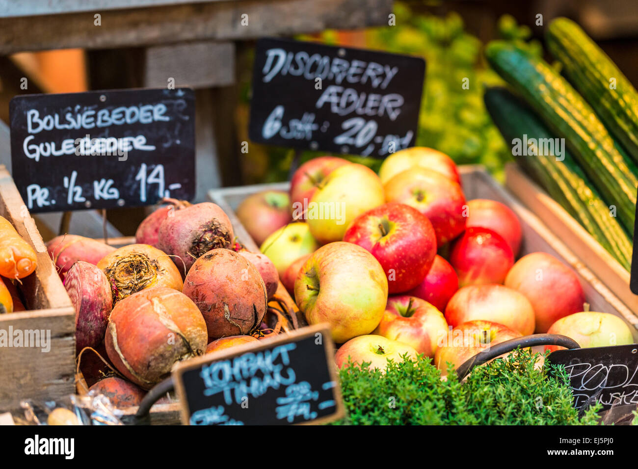 Fresh fruits on a farm market in Copenhagen, Denmark Stock Photo - Alamy
