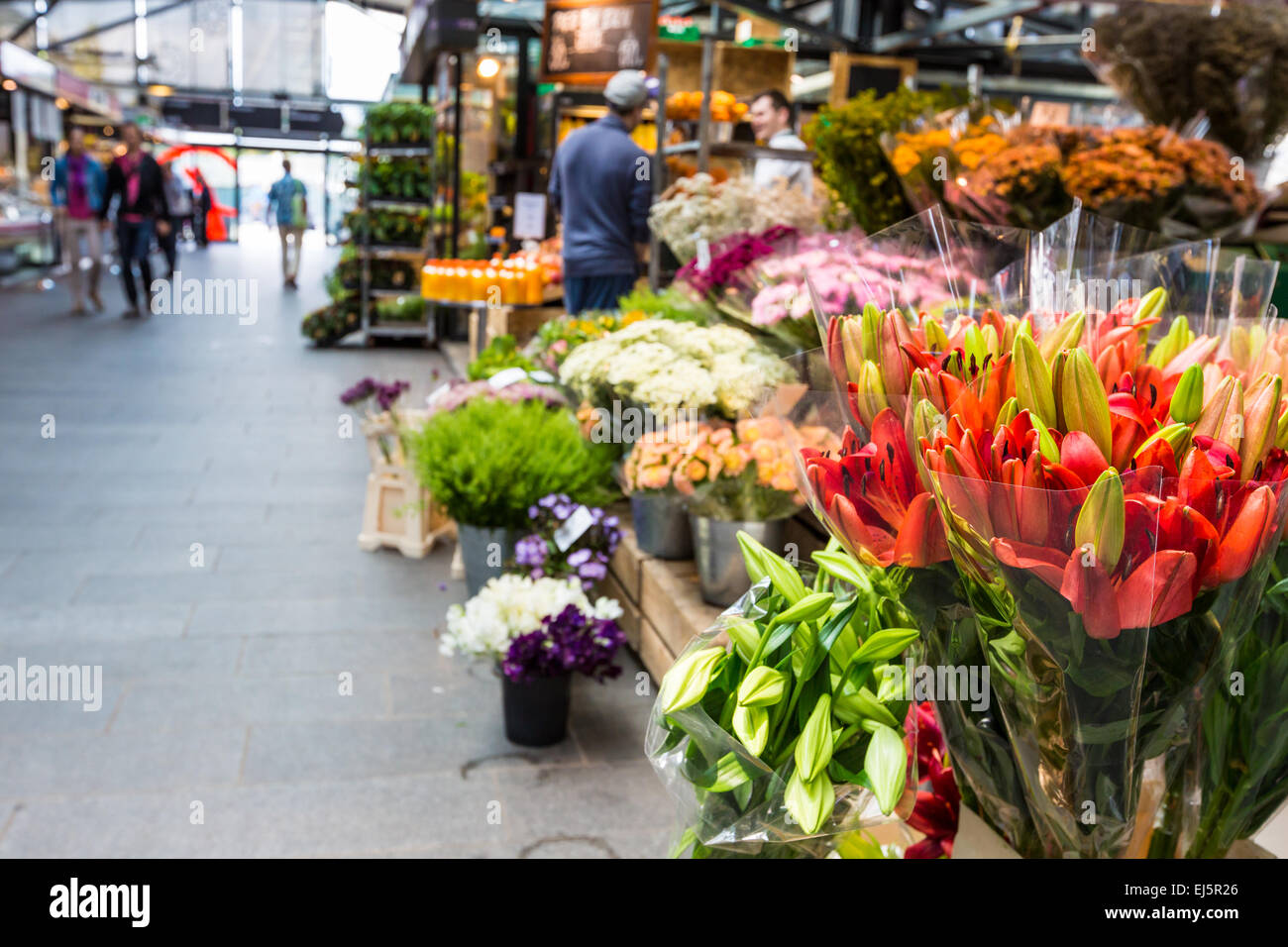 Flower stand in the center of Copengahen, Denmark Stock Photo - Alamy