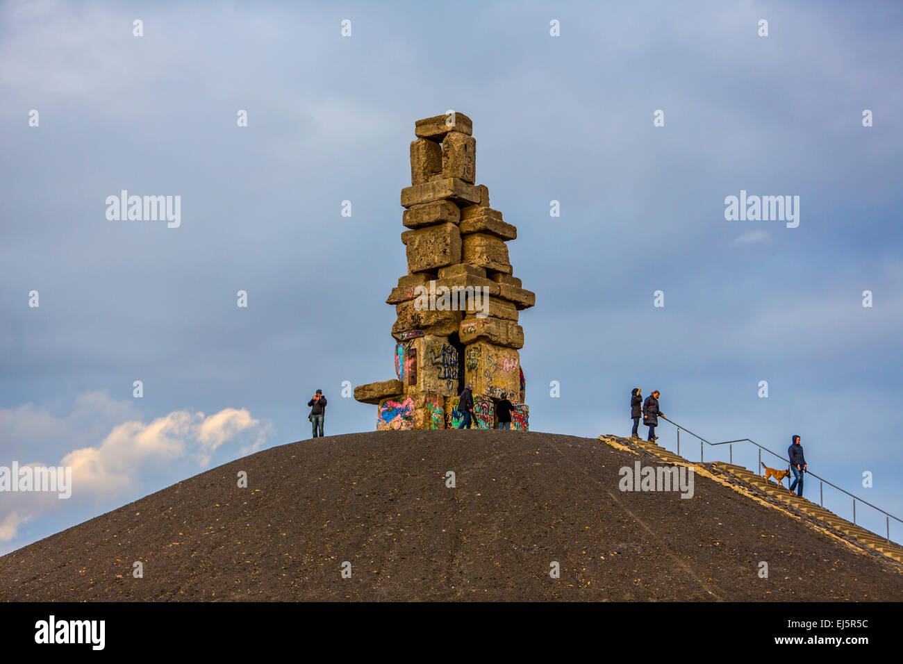 " Halde Rheinelbe" in Gelsenkirchen, Germany, 100 meters high slag heap ...