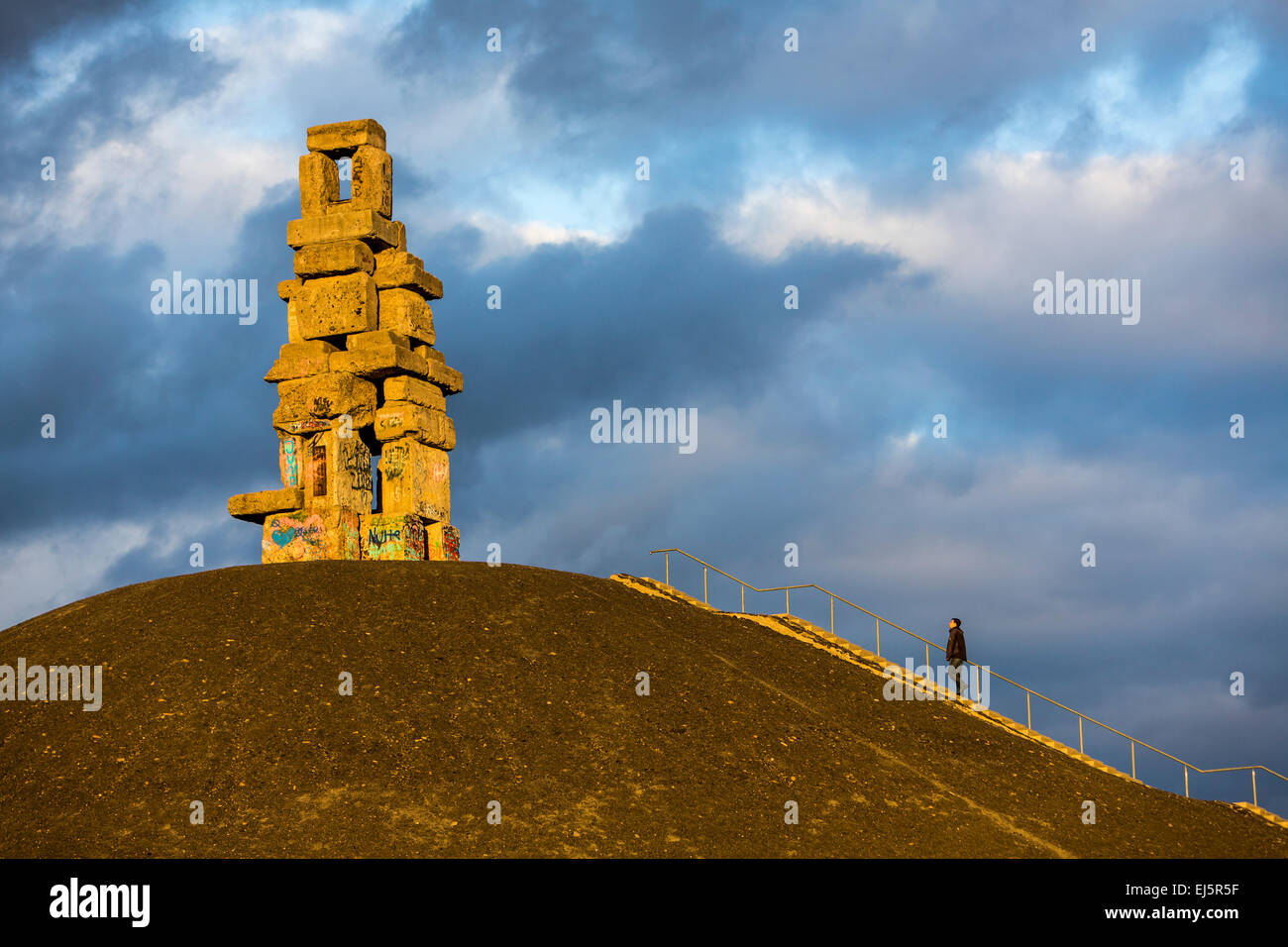 " Halde Rheinelbe" in Gelsenkirchen, Germany, 100 meters high slag heap ...