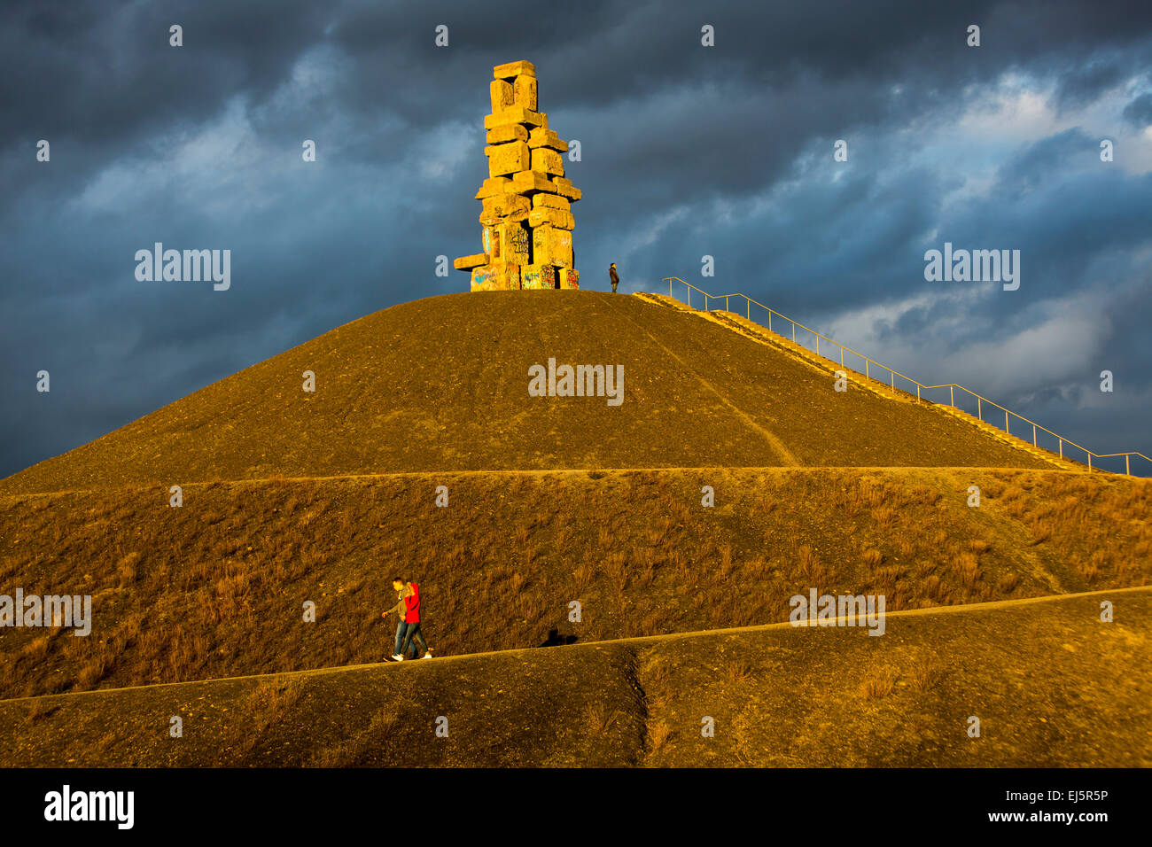 " Halde Rheinelbe" in Gelsenkirchen, Germany, 100 meters high slag heap ...