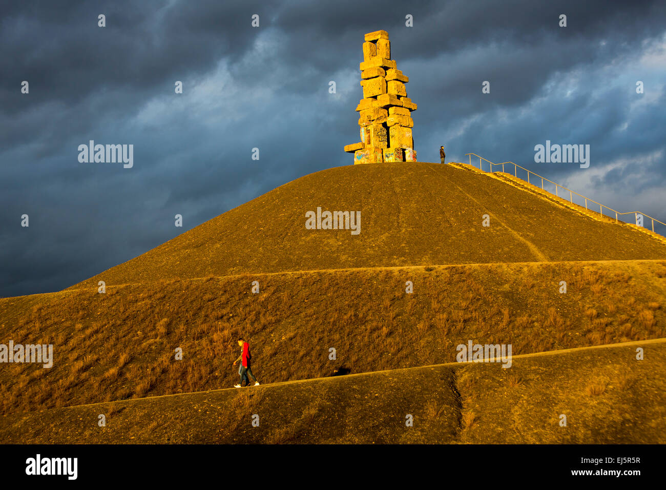 " Halde Rheinelbe" in Gelsenkirchen, Germany, 100 meters high slag heap ...