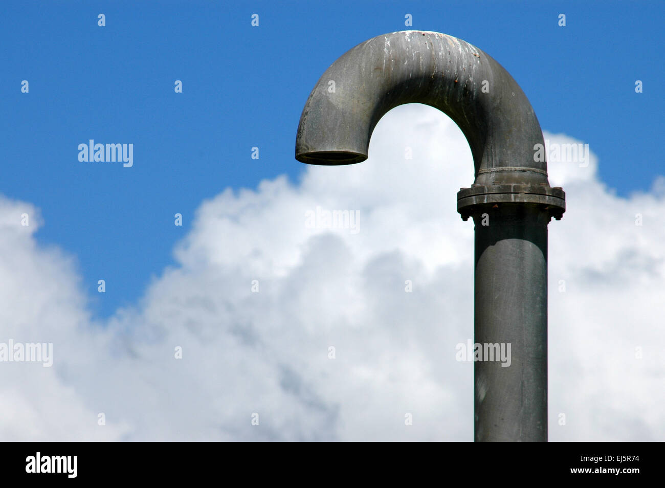 Environment image of an industrial pipe against a blue sky Stock Photo ...