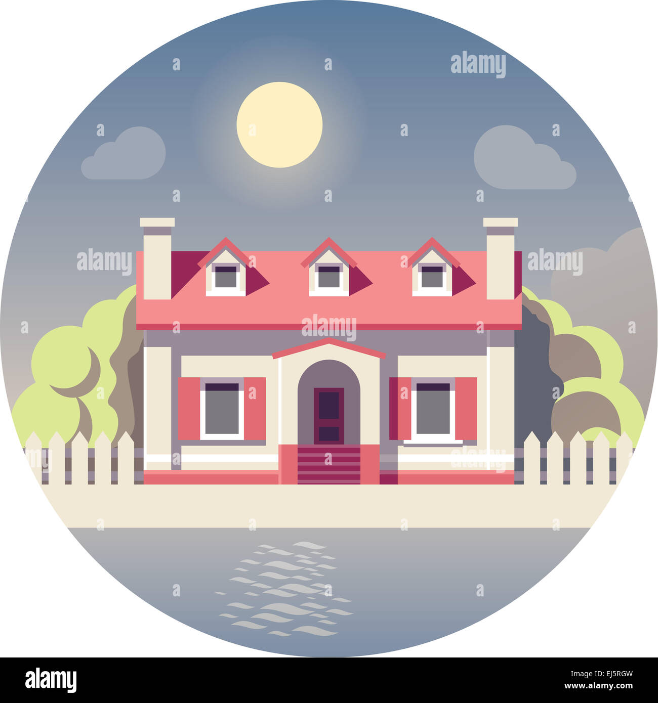 Vector flat house icon Stock Photo - Alamy