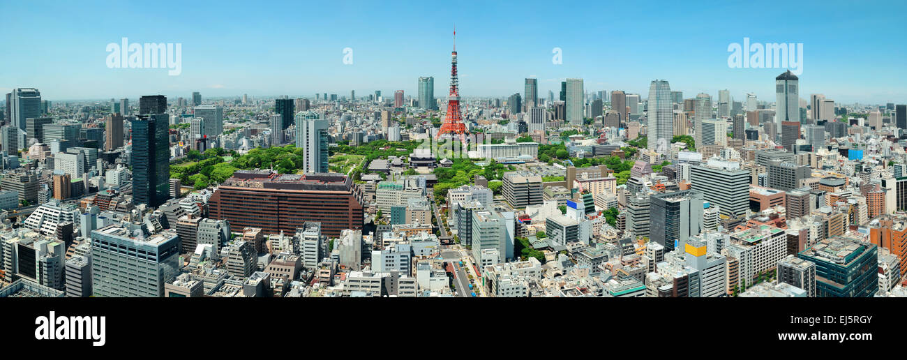 Tokyo Tower and urban skyline rooftop view, Japan Stock Photo - Alamy