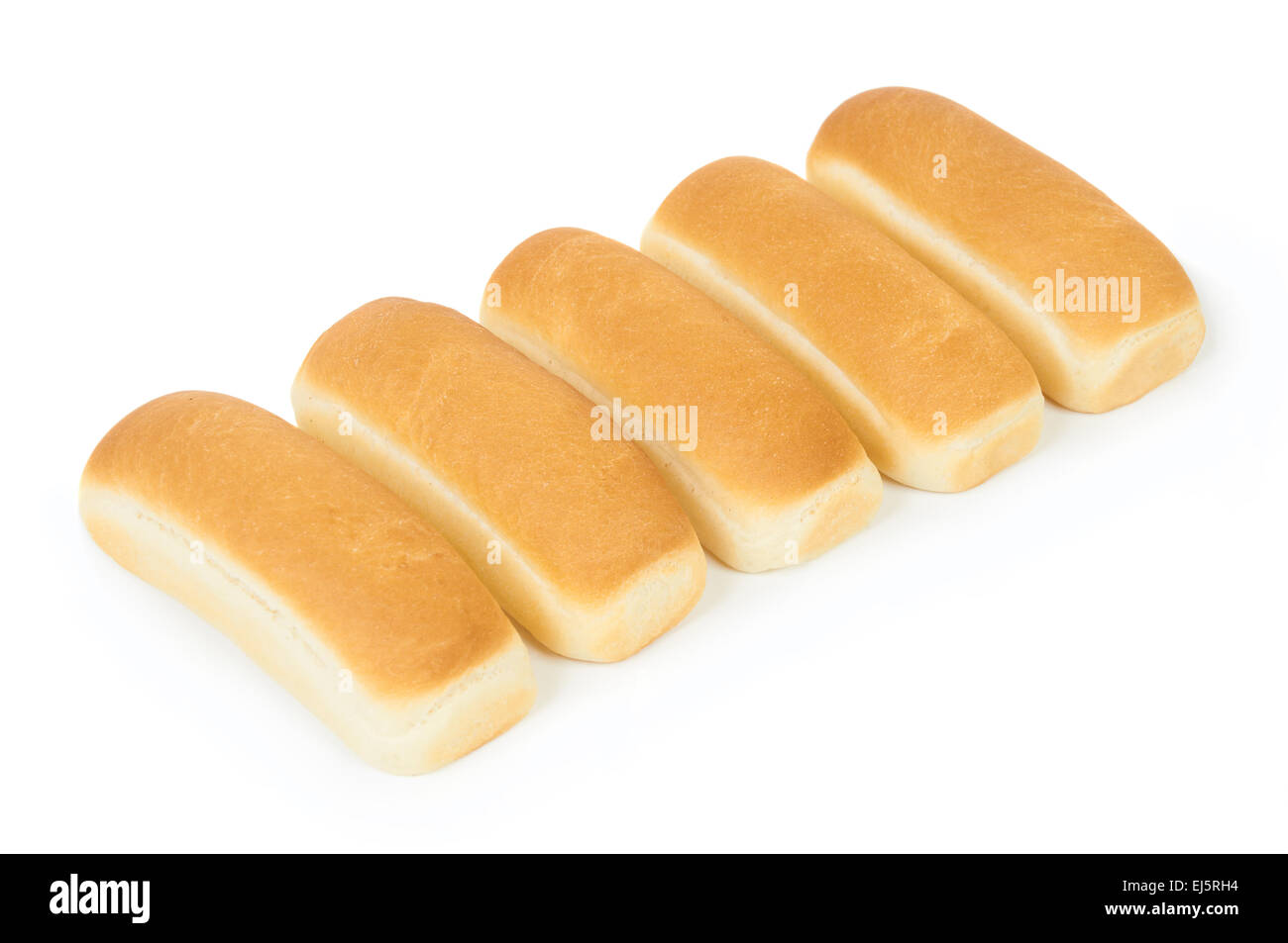 Five buns isolated on the white background Stock Photo - Alamy