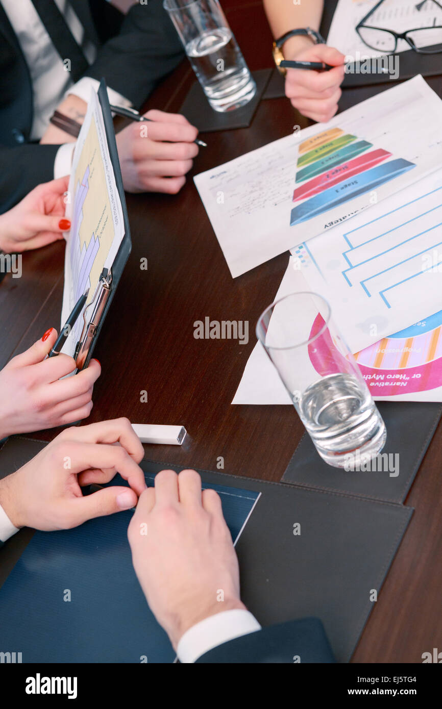 Charts presented at meeting Stock Photo - Alamy