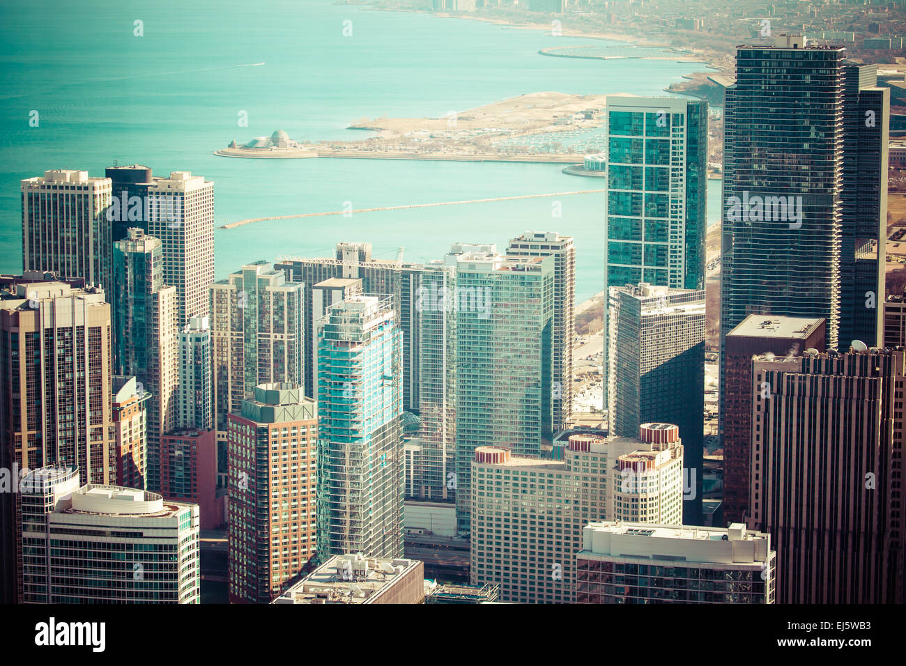 Chicago Skyline Aerial View Stock Photo - Alamy