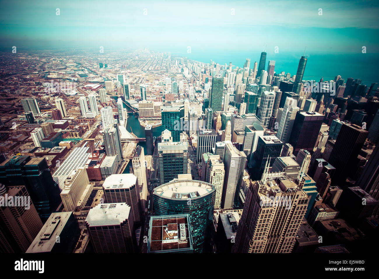Chicago Skyline Aerial View Stock Photo - Alamy