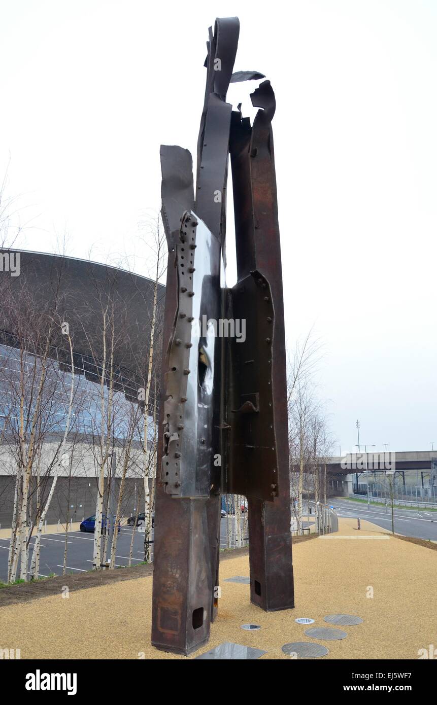 9/11 Memorial Sculpture made from metal from the Twin Towers at The ...