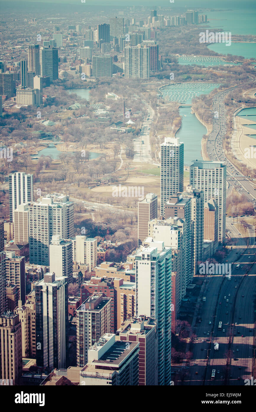 Chicago Skyline Aerial View Stock Photo - Alamy