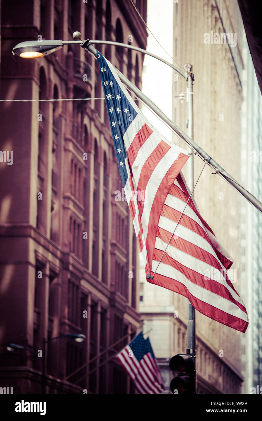 American flags outside a building Stock Photo - Alamy