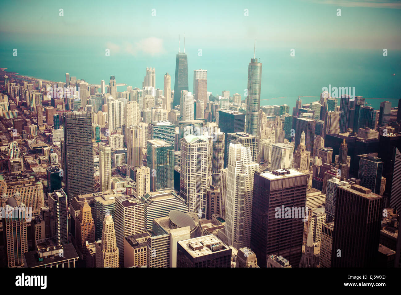 Chicago Skyline Aerial View Stock Photo - Alamy