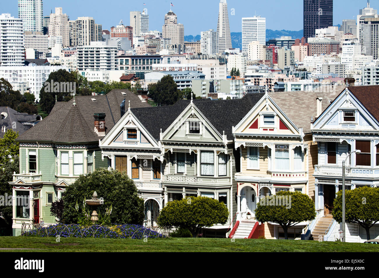 Alamo Square in San Francisco six Stock Photo - Alamy