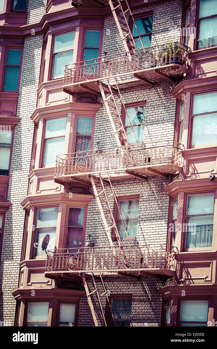Fire escape on an old building Stock Photo - Alamy