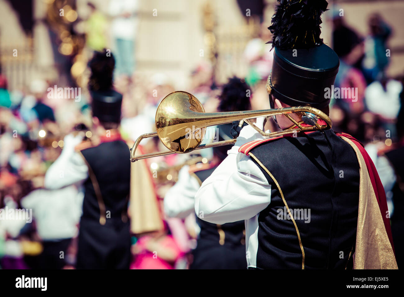 Brass Band in uniform performing Stock Photo - Alamy